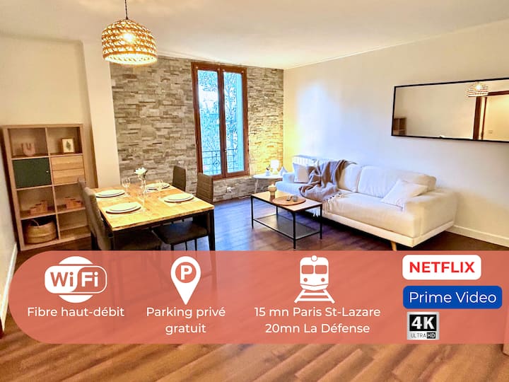 Cosy & Calme • 2 Ch. • Paris 15 Min •Charme Ancien - Argenteuil