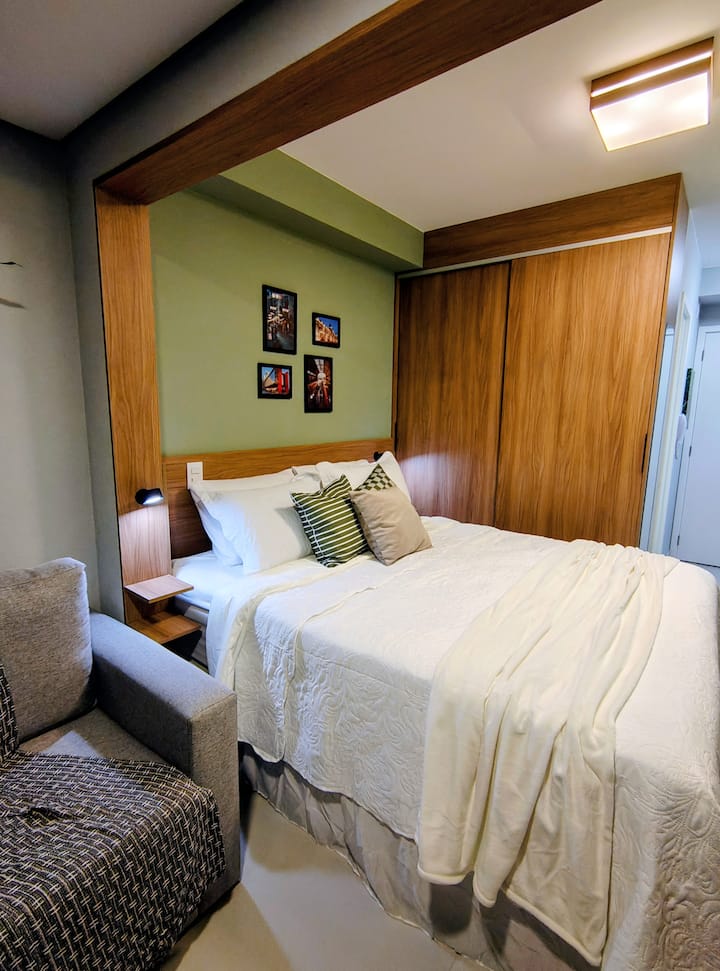 Studio "O Verde" Em Sp: Piscina, Gym E 1min Metrô - Congonhas-São Paulo Airport (CHG)