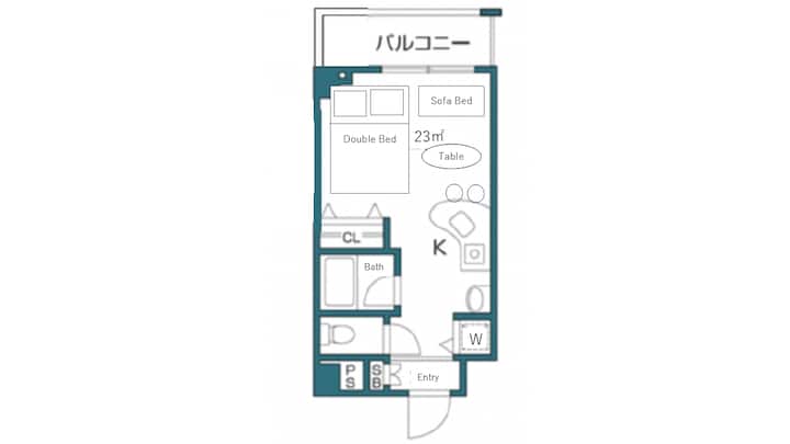新宿歌舞伎町｜ゴールデン街・テルマー湯｜清潔・コンパクト｜23㎡・2名 - Shinjuku City