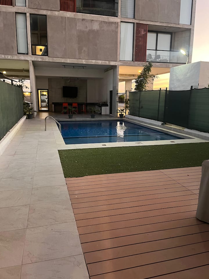 Depa Con Alberca A 1 Min Del Estadio Santos - Mexico