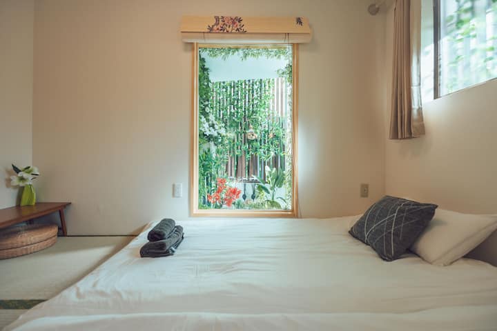 清雅温馨/和风花园/茶室小憩/机场直达/高档洗碗机/天下茶屋5分钟/2站4分钟直达心斋桥、梅田 - Japan