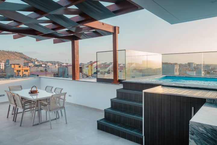 Yes Rooftop, Private Pool & Sea View, Cidadela - Praia