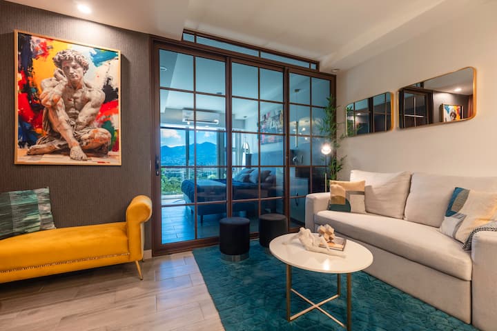 Art Deco Panoramic View Apt, Near Airport - Costa Rica