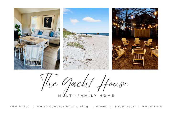 New! Multifamily Home! View, Guest House, Fire Pit - Oak Island, NC