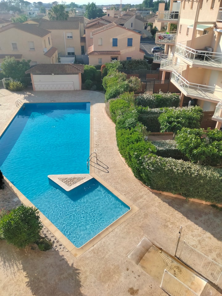 Loue Valras Plage T2 Rdc Clim
Parking Piscine - Valras-Plage