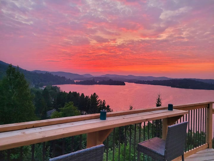 Chambre Lit Queen - Gîte Espace Méditation - Sainte-Agathe-des-Monts