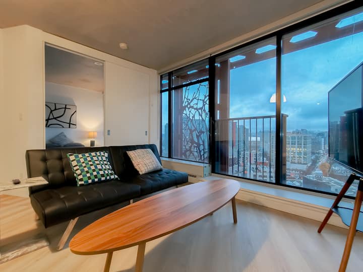 Gastown 无敌景观1房高层公寓 屋顶鸟瞰全市中心 - Vancouver