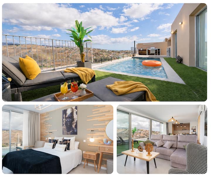 Villa Trilux | Piscina Climatizada | Jacuzzi | Bbq - Maspalomas