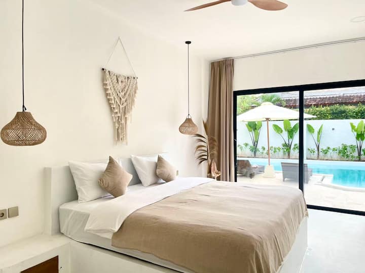 公寓｜C1房间 靠近水明漾的时尚公寓/泳池景观/酒吧街/步行至海滩 - 덴파사르