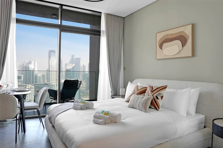 Studio Vue Burj | Piscine, Salle Gym & Parking - Dubaï