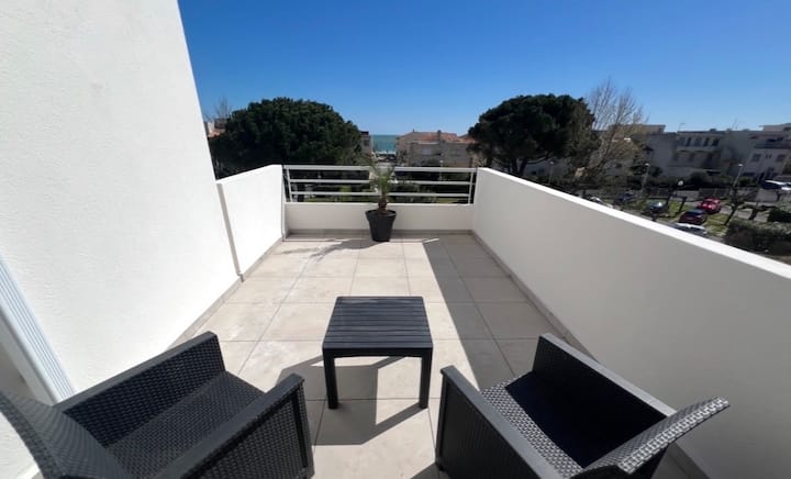 Studio With Sea View Terrace - Carnon