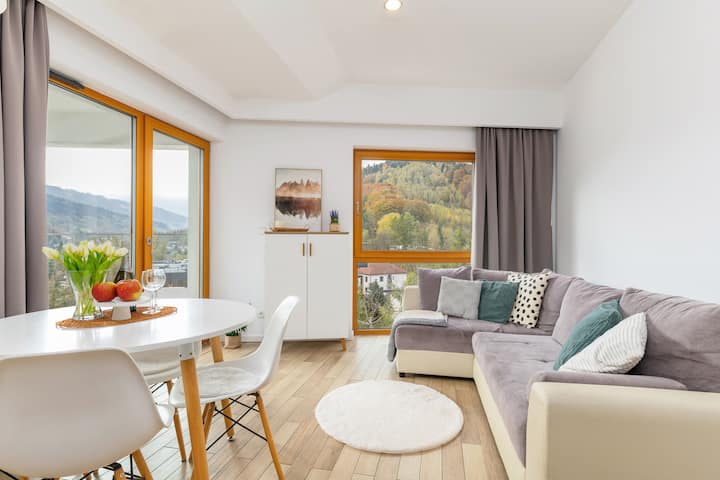 Wygodny Apartament Z Tarasem Z Widokiem Na Góry - Szczyrk