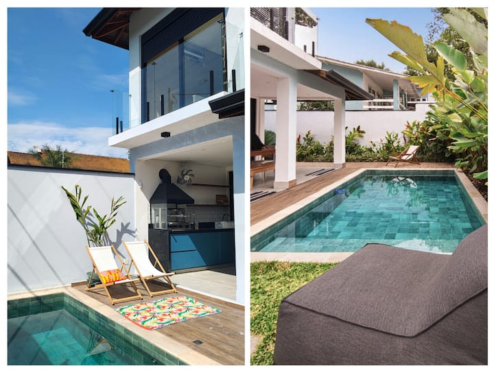 Nova Casa Enorme: 8 Suites, 30 Pessoas, 2 Piscinas - São Sebastião