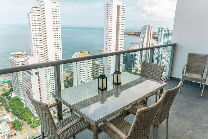 Bocagrande Vista A La Playa+gym+jacuzzi+piscina - Cartagena