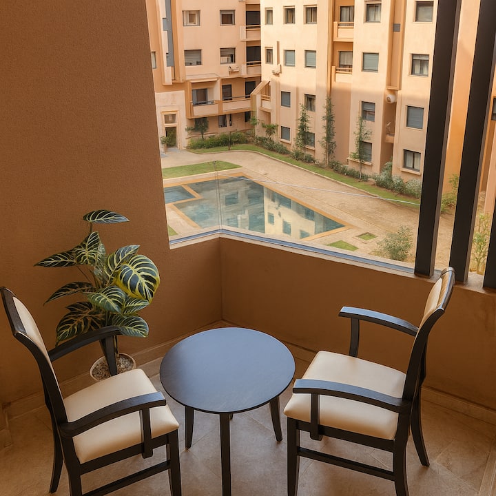 Appartement Moderne Avec Vue Sur Piscine à Gueliz - Marrakesh