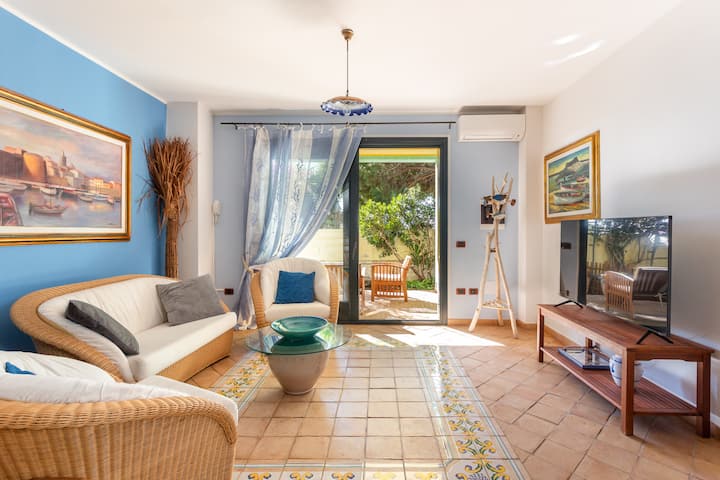 [Villa Ray] Prima Fila Fronte Mare Con Giardino - Cabras