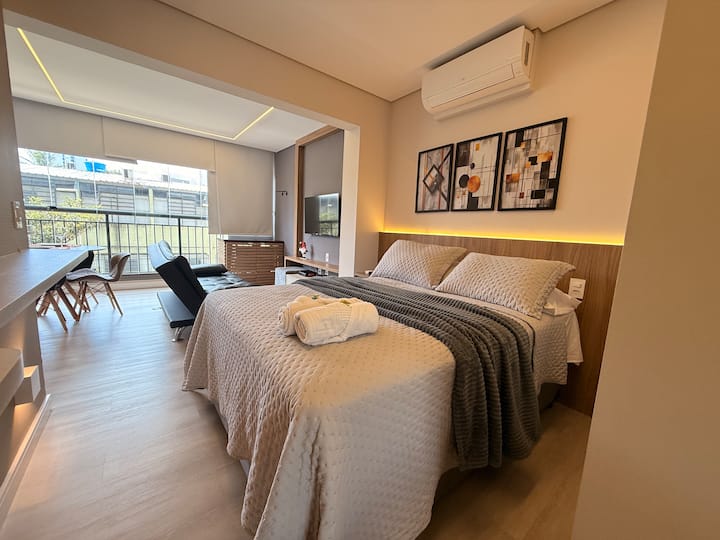 7km Airport Gru Cama, Sofa-cama, Garage, Gym, Pool - Guarulhos