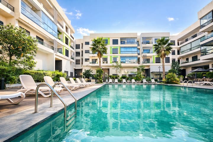 1•stylish 2 Bd Near To Train & Beach, Gym And Pool - Mohammedia