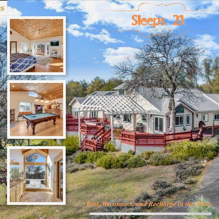 7 Br Mega Home Near Yosemite | Hot Tub | Game Room - Groveland, CA