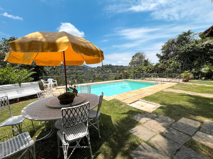 Casa Com Lareira, Piscina, Churrasqueira E Vistão! - Teresópolis