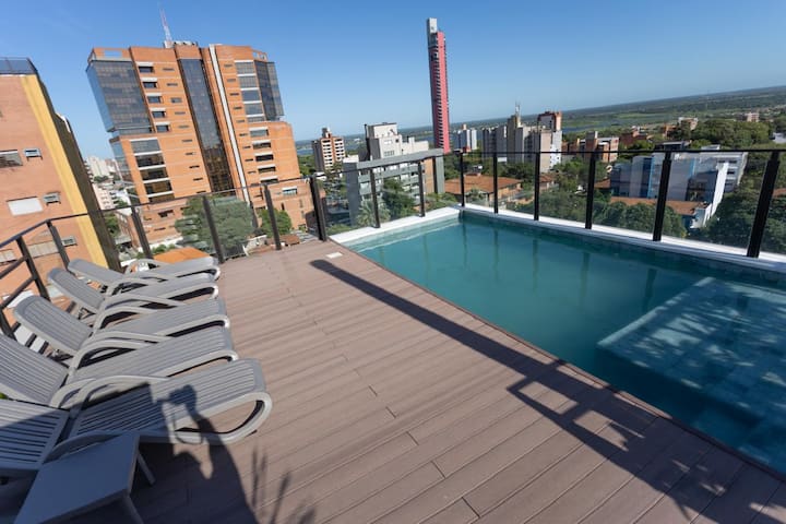 Dpto. Super Amplio Y Comodo+balcón-jardín Privado - Paraguay