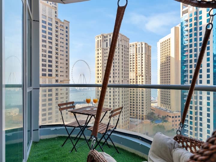 Luxury Waterfront View W/ Ain Dubai & Ps5 In Jbr - 杜拜