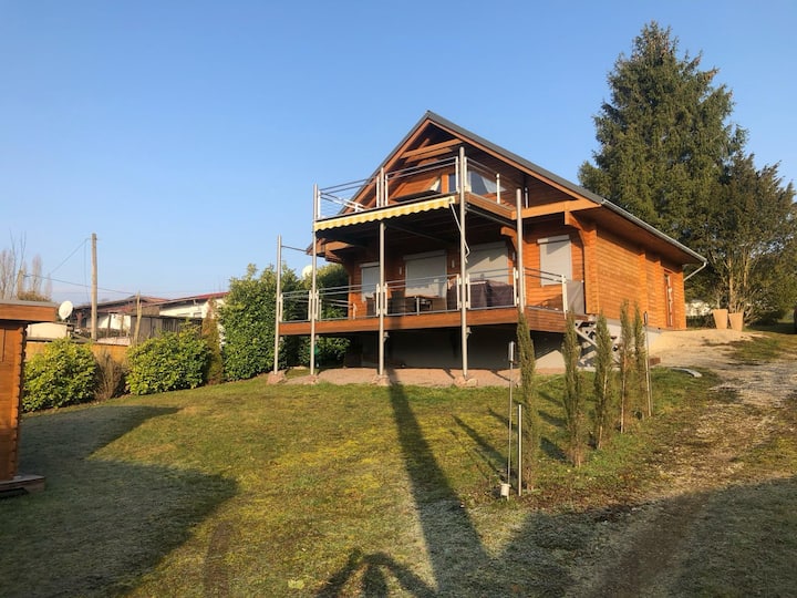 Gemütliches Holzhaus Am Mittersheimer Weiher - Parc Animalier de Sainte-Croix