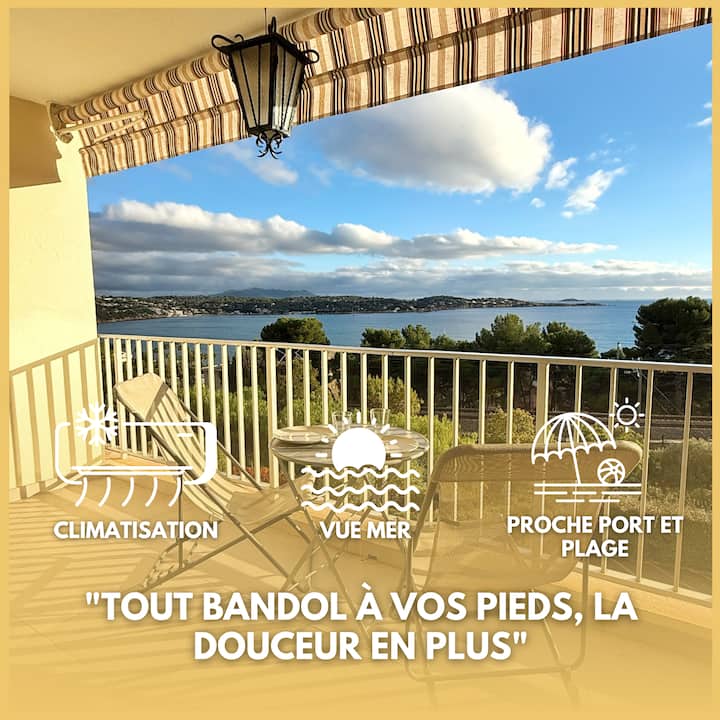 Studio Vue Mer & Parking, 10 Min Plage Et Port - Bandol