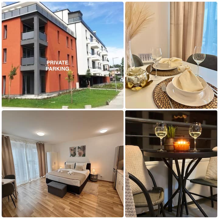 Local-lux Apartment G3 - Private Parking & Balcony - Kecskemét