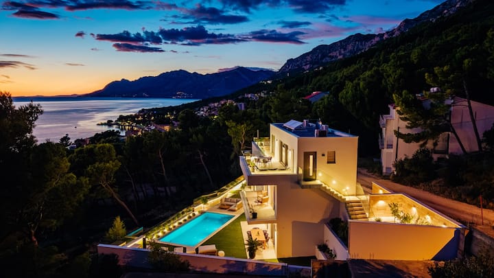 Villa Harmony Brela 5bdr,pool, Jacuzzi & Ac - Brela