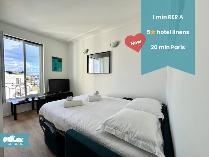 1 Min Gare Rer A - 20min Paris - Joli Studio Neuf - Maisons-Laffitte