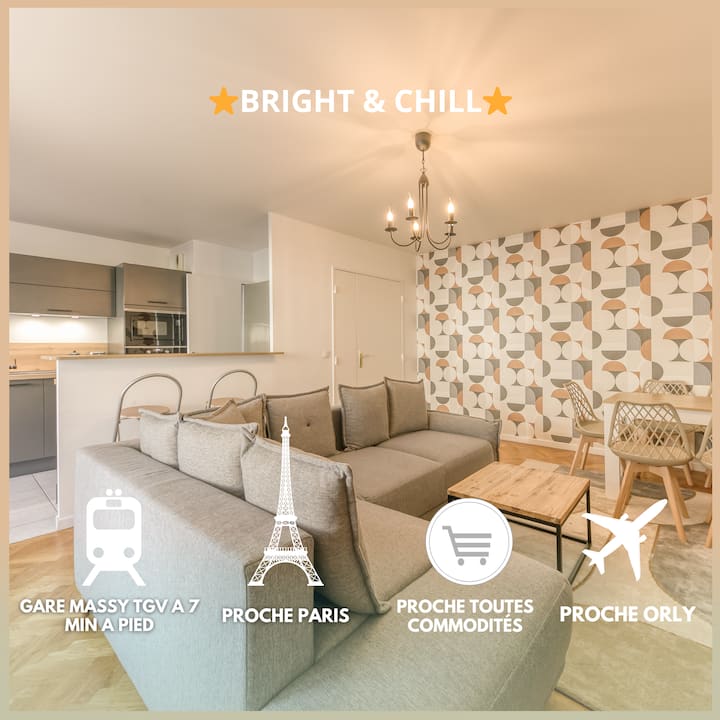 Bright & Chill – Terrasse • À 7 Min Gare Massy Tgv - Massy