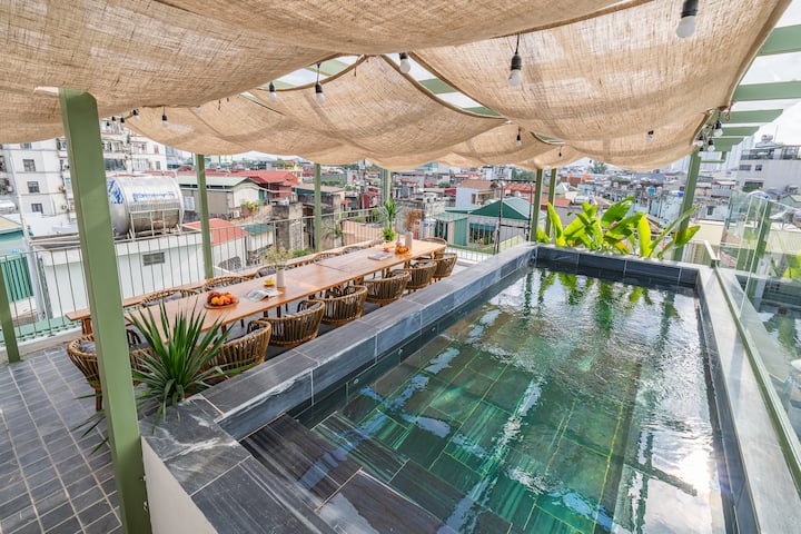 (New) 泳池/屋顶/健身房/团体/厨房/免费洗衣 - Hanói