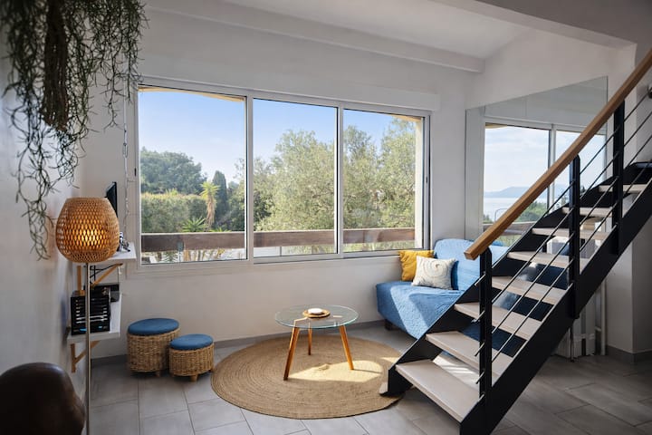 Charmant T2 Mezzanine-vue Mer-plage à 600m-parking - Le Castellet