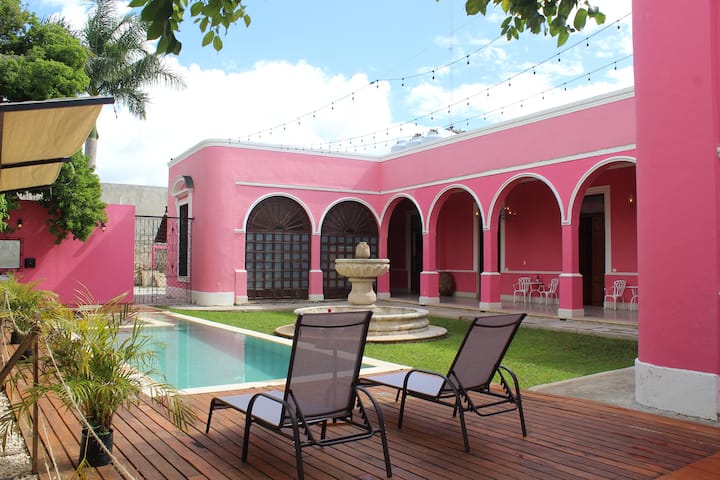 Mansión Rosa Imperial Con Alberca Pasos De Montejo - Mérida