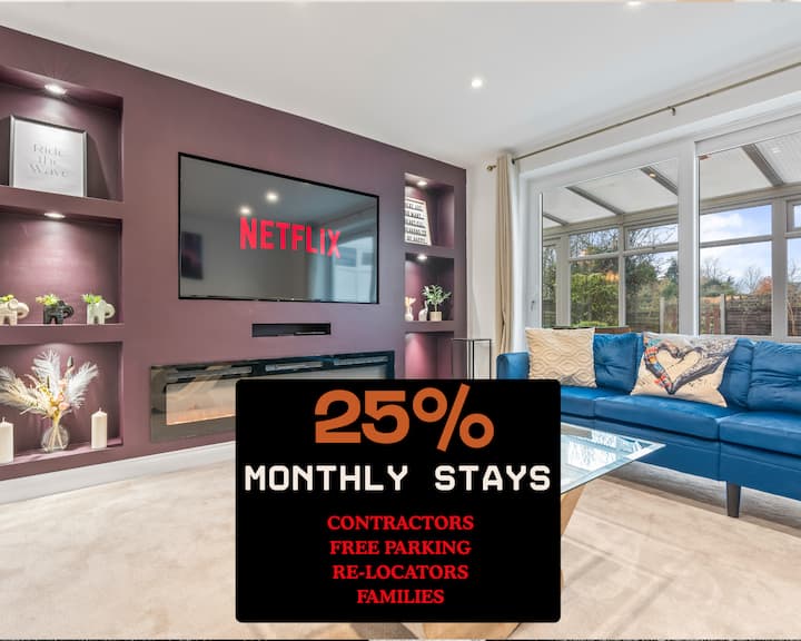 New! Sleeps 6|free Parking|long Stays| Contractors - Rugby