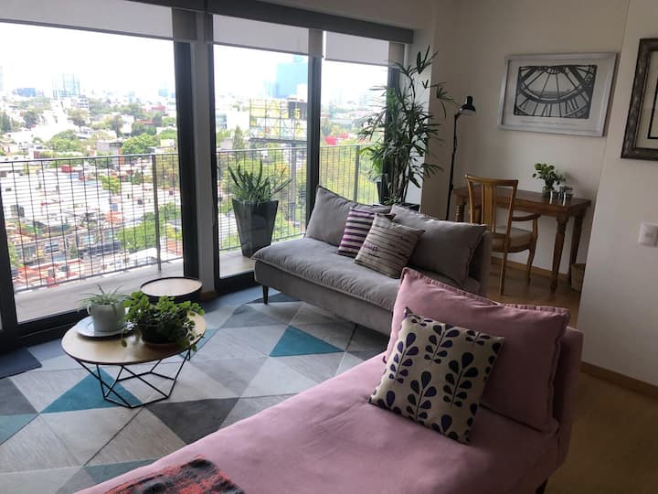 Exceptional Sun & View, Cozy Flat W/amenities - Mexico City