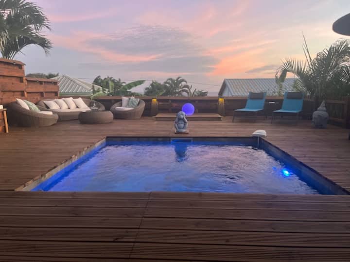 Jungle Lodge Privé -Vue Mer- 100m2 Terrasse - Martinique