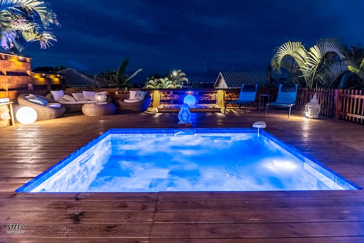 Jungle Lodge Privé -Vue Mer- 100m2 Terrasse - Martinique