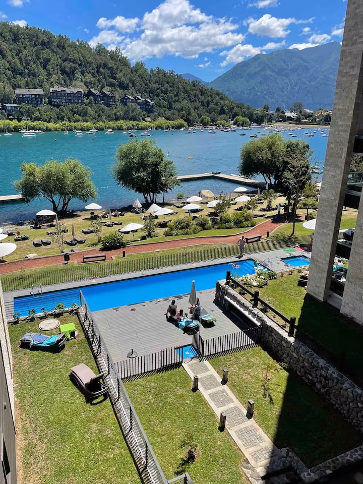 Depto 1era Linea Equipado+playa Privada+club House - Pucón