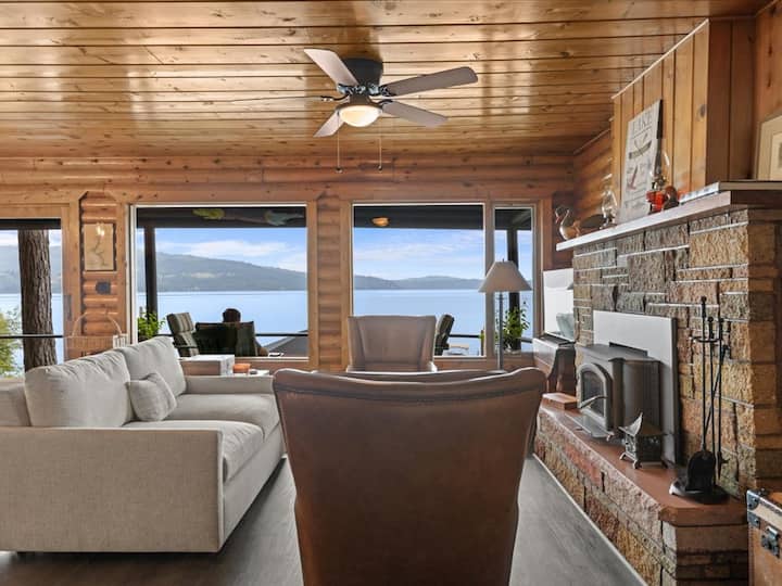 Lake Front Log Cabin And Little Studio On Lake Cda - Lake Coeur d'Alene, ID