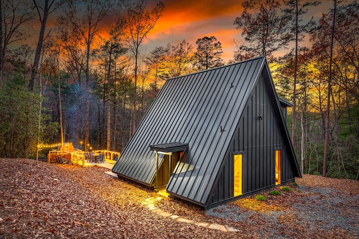 Cozy A-frame Private Sauna - Deck - Firepit - Blue Ridge, GA