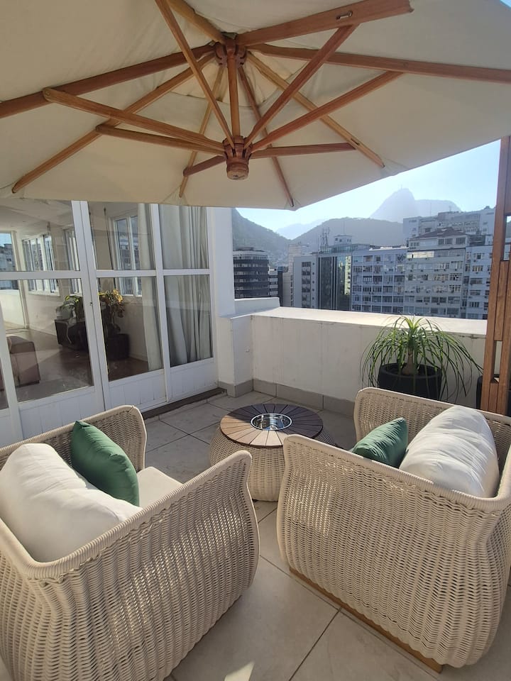 Cobertura A 200m Da Praia Com Vista Mar E Cristo - Copacabana