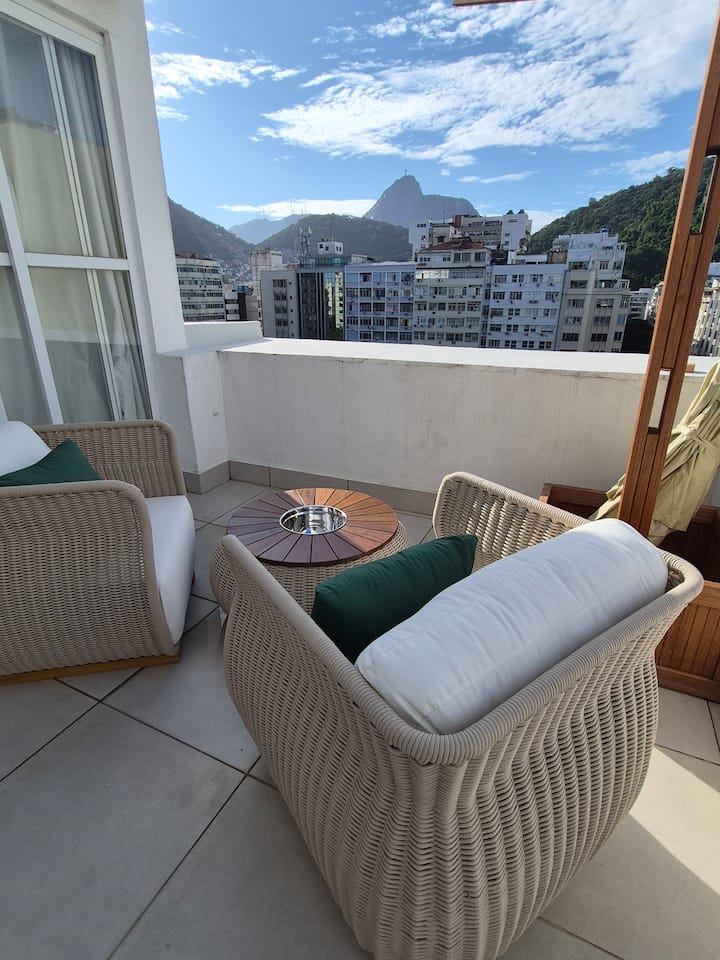 Cobertura Na Quadra Da Praia, Vista Mar E Cristo - Copacabana