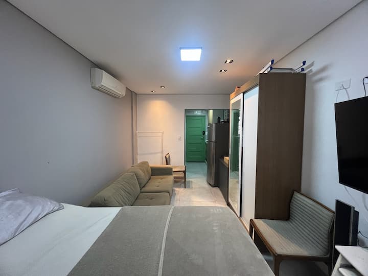 Moderno Ap Com Ar Em Frente A Praia! - Santos State