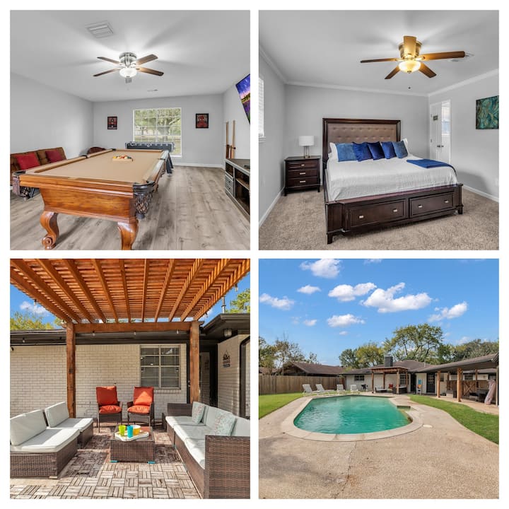 Pool - 4 Bed - Sleeps 12 - Pool Table | Bbq | Pets - Sugar Land, TX