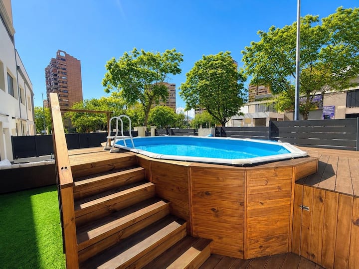 Casa Con Piscina Y Terraza Junto Hotel Bali - Benidorm