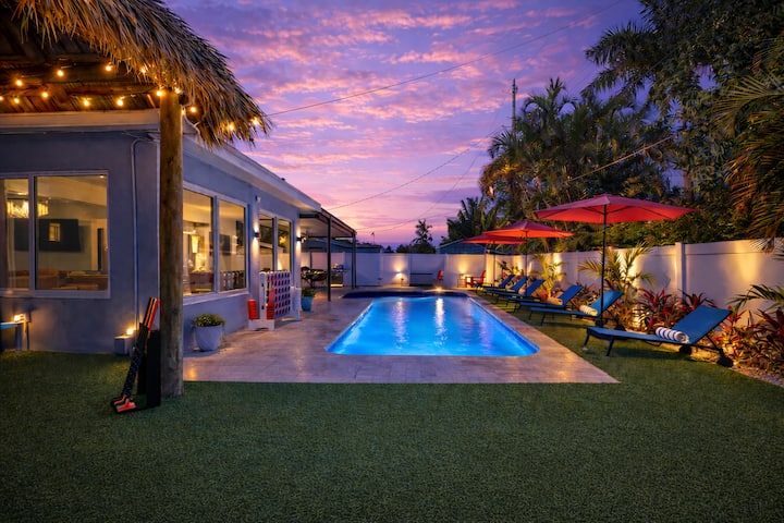 Htd Pool, Tiki Hut, Putt-putt, Billiards, Pergola - Deerfield Beach, FL