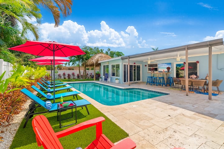 Htd Pool, Tiki Hut, Putt-putt, Billiards, Pergola - Deerfield Beach, FL