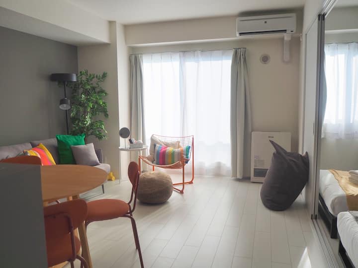 【駅1分/新築】最大7名/2寝室/札幌・大通・すすきの直通/1階ローソン/快適な冬の暮らし/m301 - Sapporo